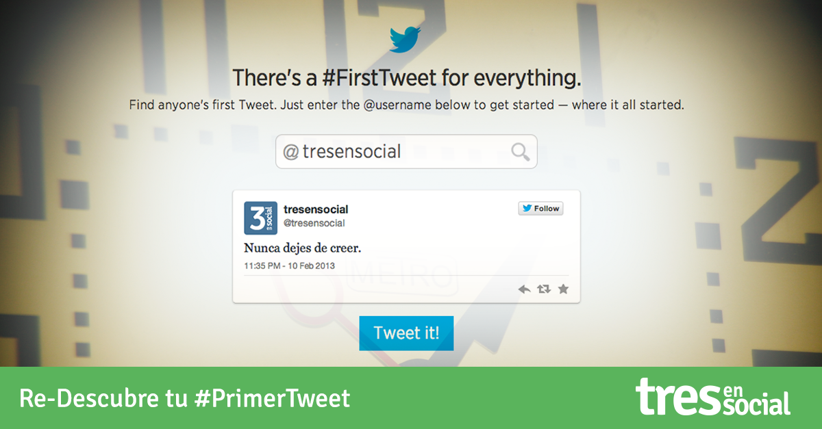 Re-Descubre tu #PrimerTweet :) - tresensocial